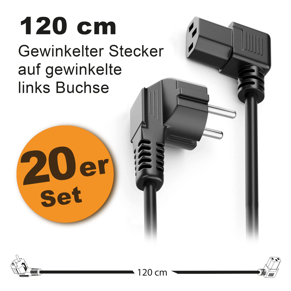 Toshino Netzkabel, Kaltgerätekabel, Computerkabel, Druckerkabel 120 c ...